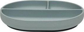Šedomodrý silikonový dětský talíř 17x21,5 cm Enkei – OYOY Mini