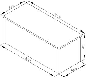 PENTA Zahradní box G21 Denver 770 L, plechový Barva: Šedá