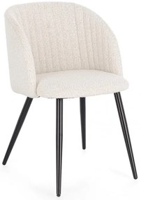 BIZZOTTO Jídelní židle QUEEN bílé bouclé 0734369