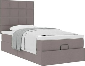 Osmanský postel s matrací taupe 100x200 cm textil 3313137