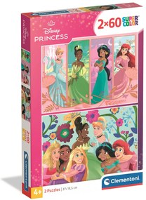 Clementoni - Puzzle 2x60 Disney Princezny