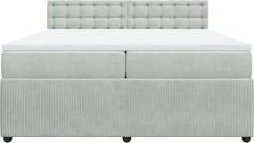 Box spring postel s matrací světle šedá 200x200 cm samet 3290142
