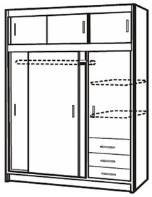 Idea IDEA Skříň s posuvnými dveřmi 3000 bílá