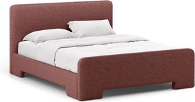 Růžová čalouněná dvoulůžková postel s roštem 140x200 cm Eda – Micadoni