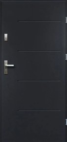 Vchodové dveře Tytan, 80 P, rozměr vč. zárubně: 900 × 2070 mm, ocel, pravé, antracit, plné