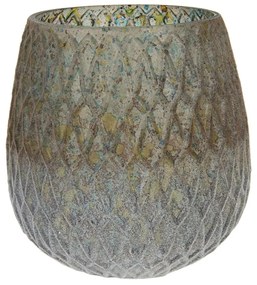 Barevná stylová váza Corjan s žebrováním – 14x15 cm