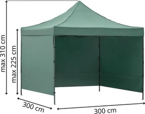 Párty stan 3x3 m SPRINGOS GP0001 zelený