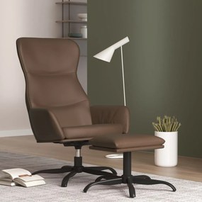 Relaxační křeslo se stoličkou hnědé umělá kůže,  3097446 HangarStore.cz
