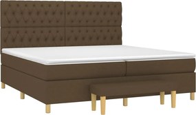 Box spring postel s matrací tmavě hnědá 200x200 cm textil 3137424
