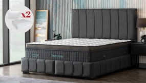 Čalouněná postel DREAM MODE NEW s matrací - antracit 90 × 200 cm