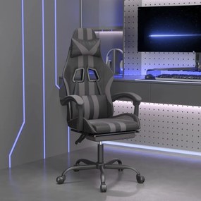 Herní židle s podnožkou černá a šedá umělá kůže 3143834