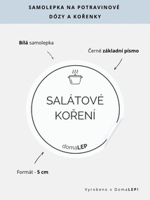 Samolepka na kořenky SALÁTOVÉ KOŘENÍ bílá 5 cm základní písmo