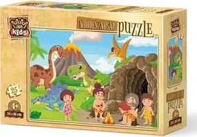 ART PUZZLE 5868 Dřevěné puzzle Rodina z Doby kamenné / 25 dílků / od 4