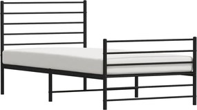 vidaXL Kovový rám postele s hlavovým a nožním čelem 100 x 190 cm [352331] Barva: Bílá