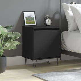 Noční stolek černý 40 x 30 x 50 cm kompozitní dřevo - Default Title