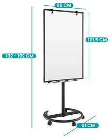Mobilní nastavitelná magnetická tabule s příslušenstvím