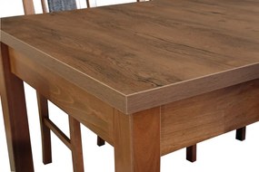 Drewmix jídelní sestava DX 46 odstín dřeva (židle + nohy stolu) sonoma, odstín lamina (deska stolu) grafit, potahový materiál látka s doplatkem