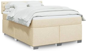 Box spring postel s matrací krémová 140x200 cm textil 3288223