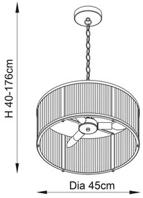 Endon 106282 - Lustr na řetězu RIDGETON 3xE14/6W/230V mosaz