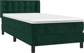 Box spring postel s matrací tmavě zelená 80 x 200 cm samet 3131168