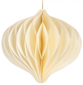 Béžová vánoční ozdoba z papíru Harmonic II – 10 cm