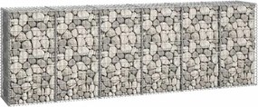 Gabionová zeď s víky z pozinkované oceli 300 x 50 x 100 cm 143592