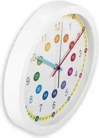Hama Easy Learning bílá / Dětské nástěnné hodiny / průměr 30 cm / anal