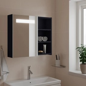 Koupelnová zrcadlová skříňka s LED osvětlením šedá 60x13x52 cm