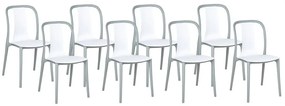 Sada 8 zahradních židlí bílá/šedá SPEZIA Beliani