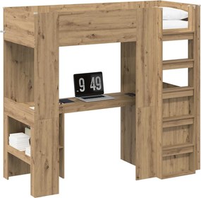 Rám patrové postele se stolem Artisanový dub 75 x 190 cm 3410434