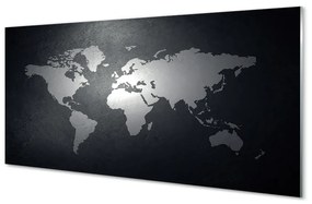 akrylový obraz Černém pozadí White mapa 140x70 cm