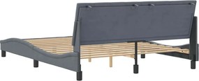 Rám postele bez matrace Hanko tmavě šedý 160 x 200 cm samet 3207856