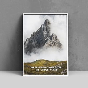 Pixada Hardest Climb- motivační obraz Velikost: B2 - 50x70 cm, Volba rámu: s bílým rámem