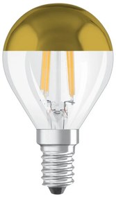 LED žárovka se zlatou zrcadlovou korunkou E14 4 W MIRROR, teplá bílá