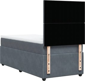 Box spring postel s matrací tmavě šedá 90x200 cm samet 3292233