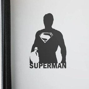 Živá Zeď Samolepka na zeď Superman silueta Barva: černá
