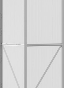 Skleník Outsunny Tomato house Skleník s posuvnými dveřmi a výklopnými střešními okny z polykarbonátu a hliníku Stříbrná 192 x 68 x 196 cm pro zahradn…