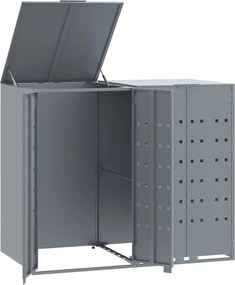 vidaXL Box na 2 popelnice 138 x 79 x 117 cm ocel [3279977] Barva: Šedá