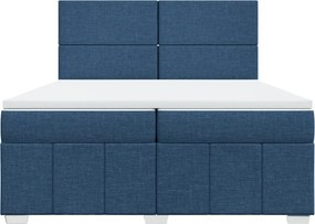 Box spring postel s matrací modrá 200x200 cm textil 3291774