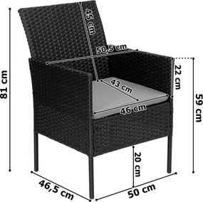 Sada zahradního nábytku MAGNOLIA černá/šedá
