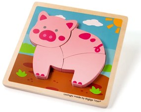 Bigjigs Toys Vkládací puzzle Prasátko
