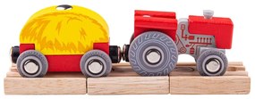 Bigjigs Rail Červený traktor s valníkem