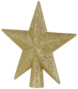 X-MAS Špice na stromek hvězda třpytivá 20 cm - zlatá
