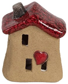 Dekorácia hnedý keramický domček - 7*6*8 cm