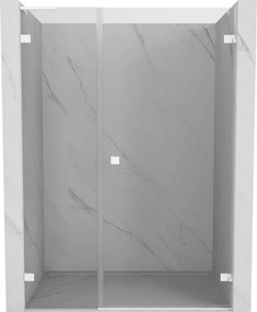 Mexen Lunar-B, L Otočné pravé sprchové dveře 150 cm, 8mm čiré sklo, bílý profil, 832SL-150-050-20-00-P