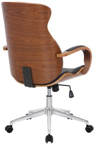 Kancelářská židle Royston - ohýbané dřevo a umělá kůže | ořech a černá