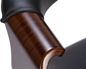 Jídelní židle Foley umělá kůže – ořechová/černá