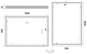 Nimco LED zrcadlo 1000x700 ZP 13004