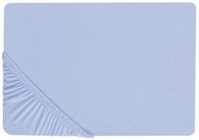 Bavlněné prostěradlo 90 x 200 cm světle modré JANBU Beliani