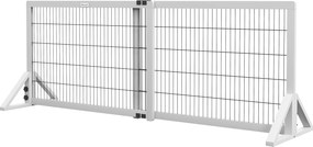 PawHut Bezpečnostní Bariera pro Psy, 2-panelová nastavitelná šířka ochranná bariéra 101-181D x 44Š x 67V cm, pro schody, dveře, chodby, z borovicovéh…